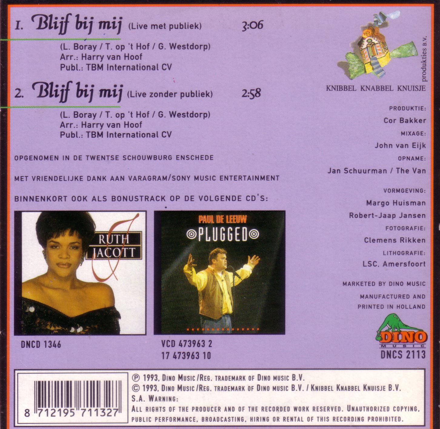 Ruth Jacott & Paul De Leeuw Blijf Bij Mij : CDs ak | CD Covers | Cover ...